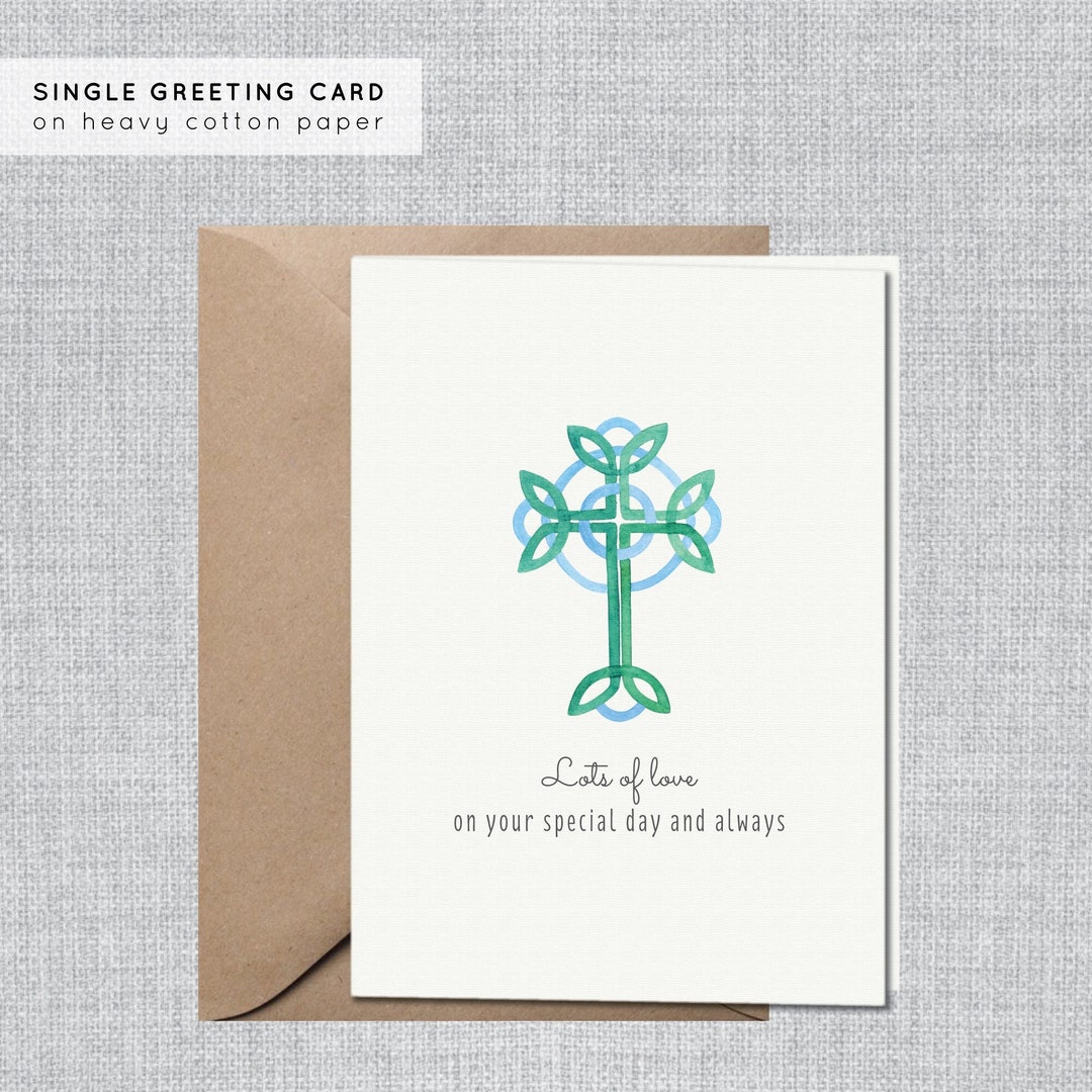 Baptism Card Boy First Communion Card Boy Confirmation Card Boy Blue ...