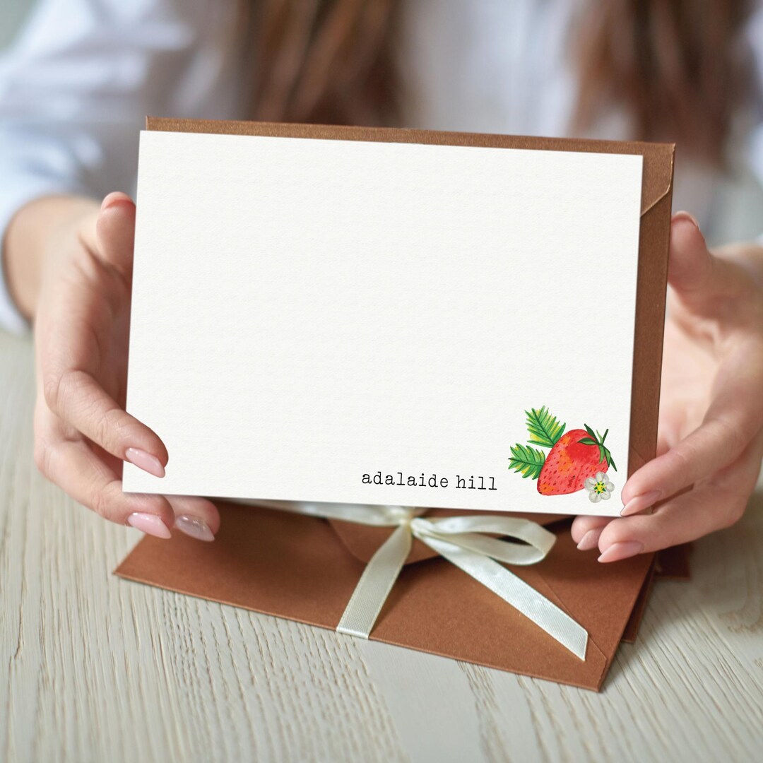 Strawberry Personalized Notes: Watercolor Strawberries Design, Custom ...