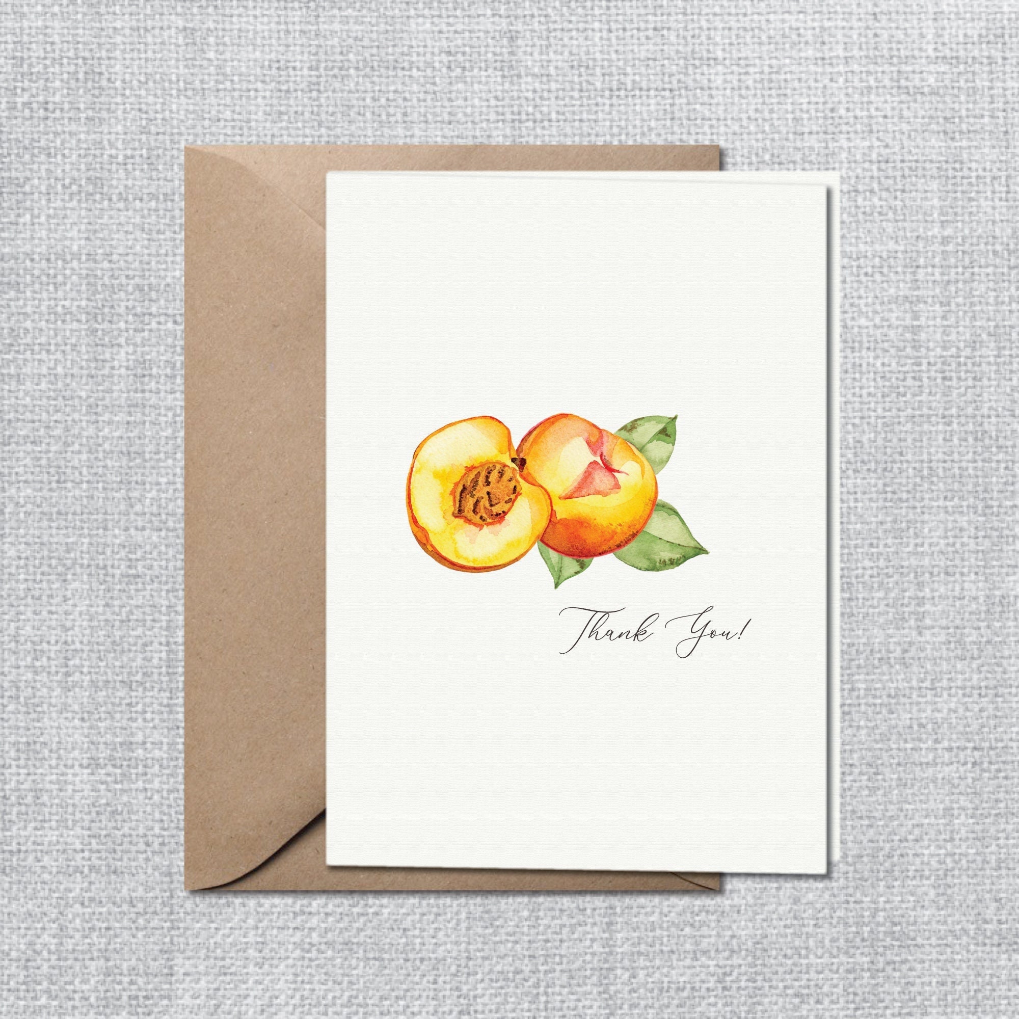 Peach Thank You Card Fruit Thank You Card Peaches - Etsy