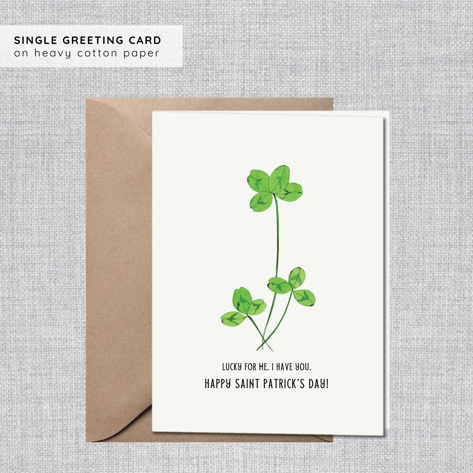 St. Patrick's Day Card Shamrock | Lucky Clovers Card | Four Leaf Clover ...