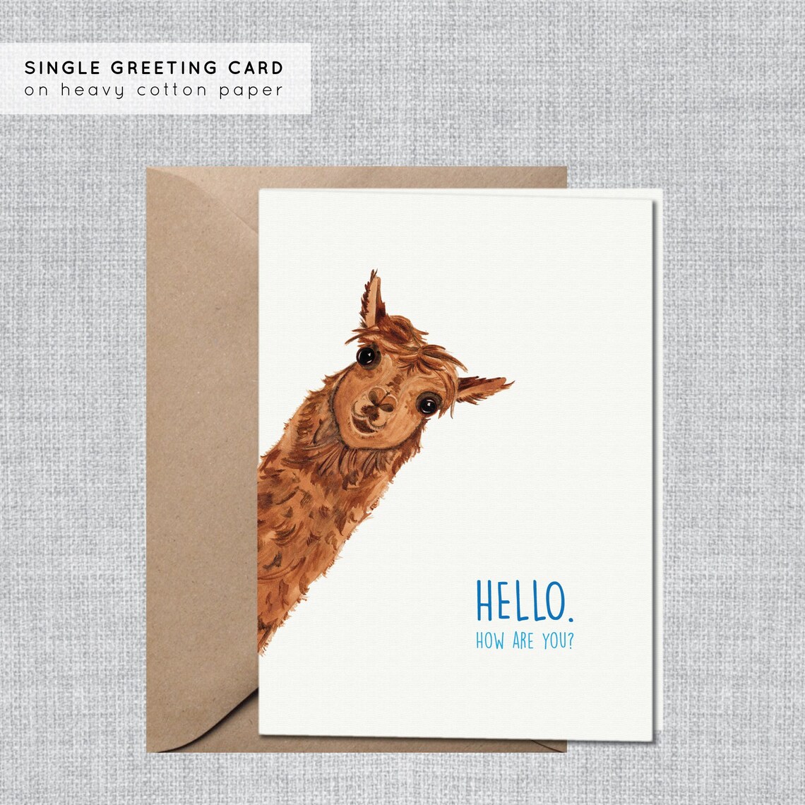 Thinking of You Card Llama Alpaca Card Missing You Farm Animal Card ...