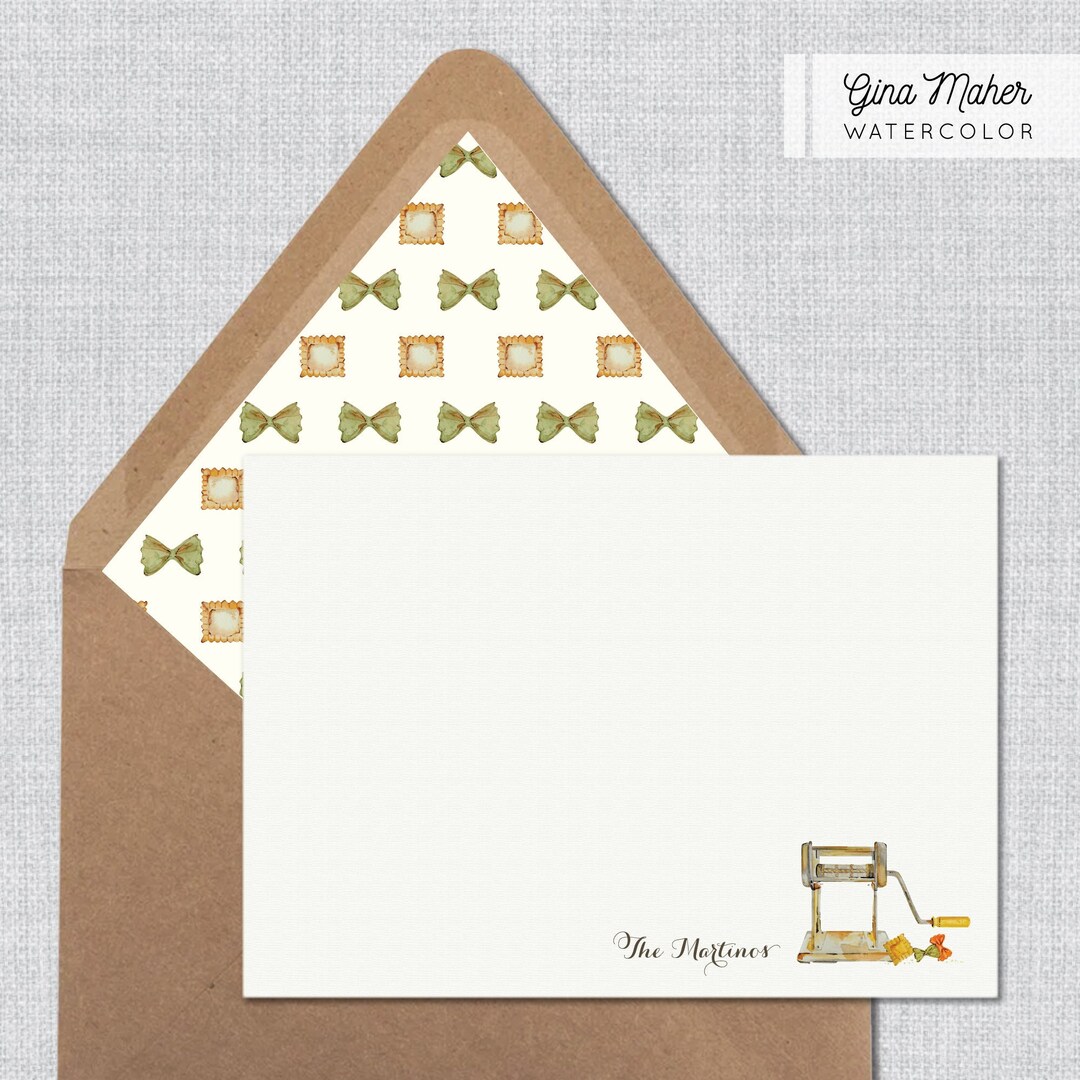 Personalized Pasta Cards Notes for Her Boxed Note Cards Family ...