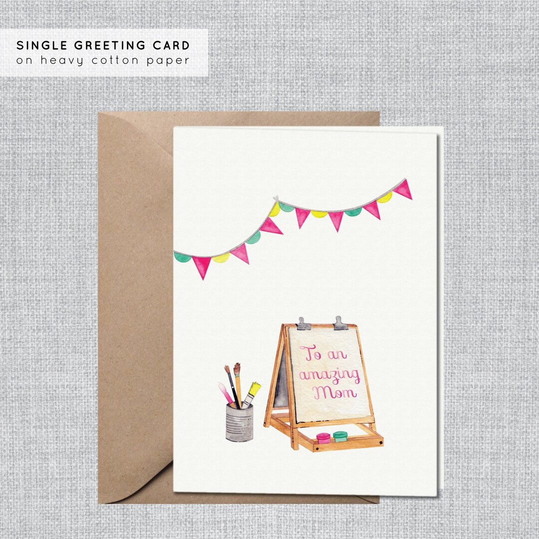 Artist Easel Mother's Day Card Crafty Mom Mother's Day Card Artsy Mom ...