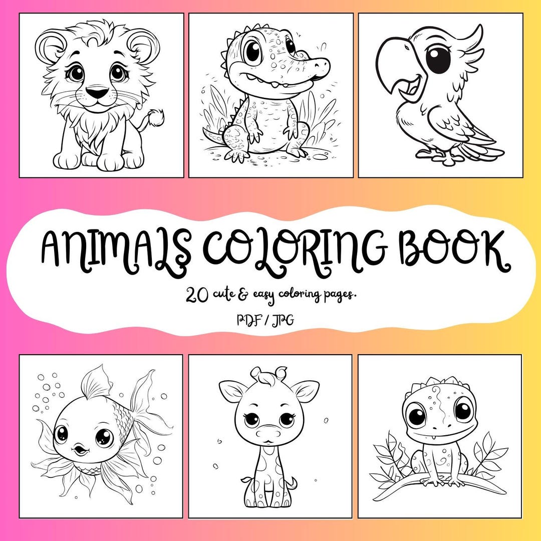 20 Pages Animal Coloring Book | Download in PDF & JPG | for All Ages ...