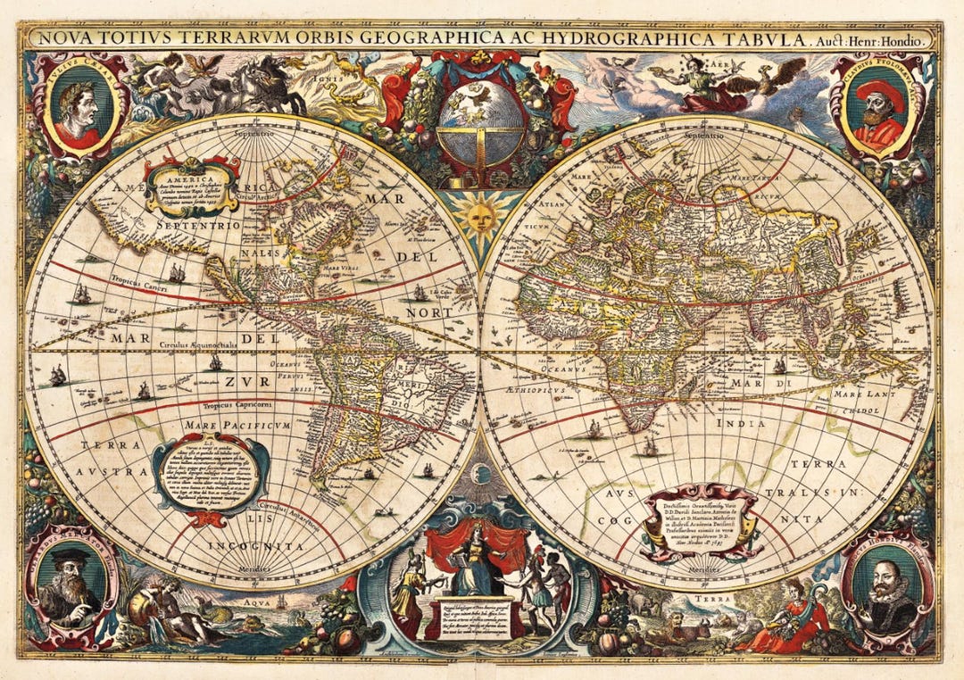 Hendrik Hondius Vintage World Map Puzzle 2000 Pieces | KS Games | 17th ...