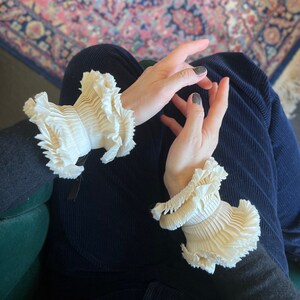 Ivory Ruffled Cuffs /more Colors and Styles/hand Made Hand Pleated ...