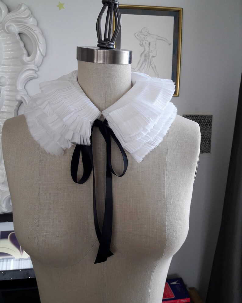 Grey Pleated High Neck Ruffle Collar/detachable Collar/pleated | Etsy