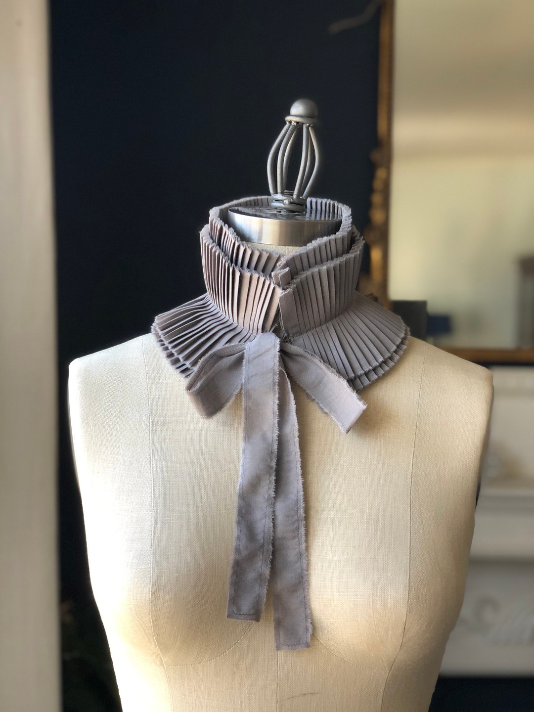 Gray Neck Ruff/pleated Collar/detachable Ruffle Collar/ruffle Scarf ...