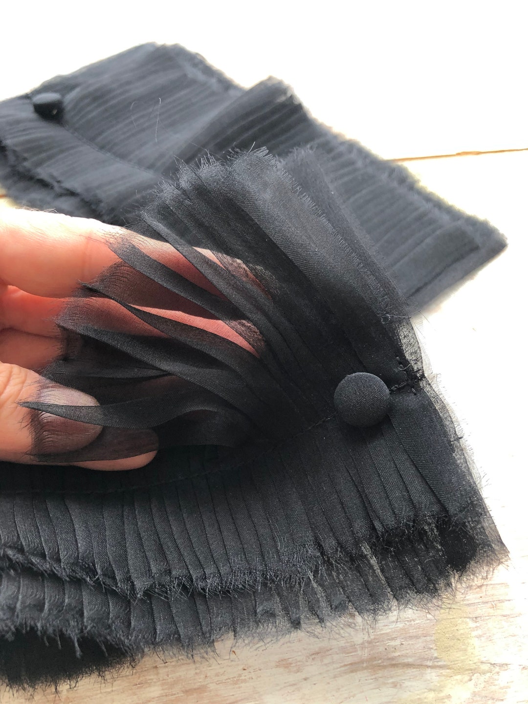 Black Cuffs/ Silk Organza Cuffs/ More Colors/transparent Fashion/high ...