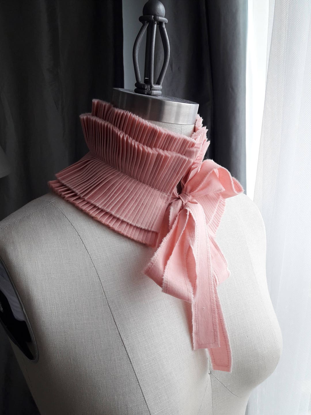 DUSTY Pink Ruffle Collar/pleated Collar/detachable Ruffle - Etsy