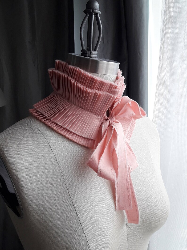 DUSTY Pink Ruffle Collar/pleated Collar/detachable Ruffle - Etsy