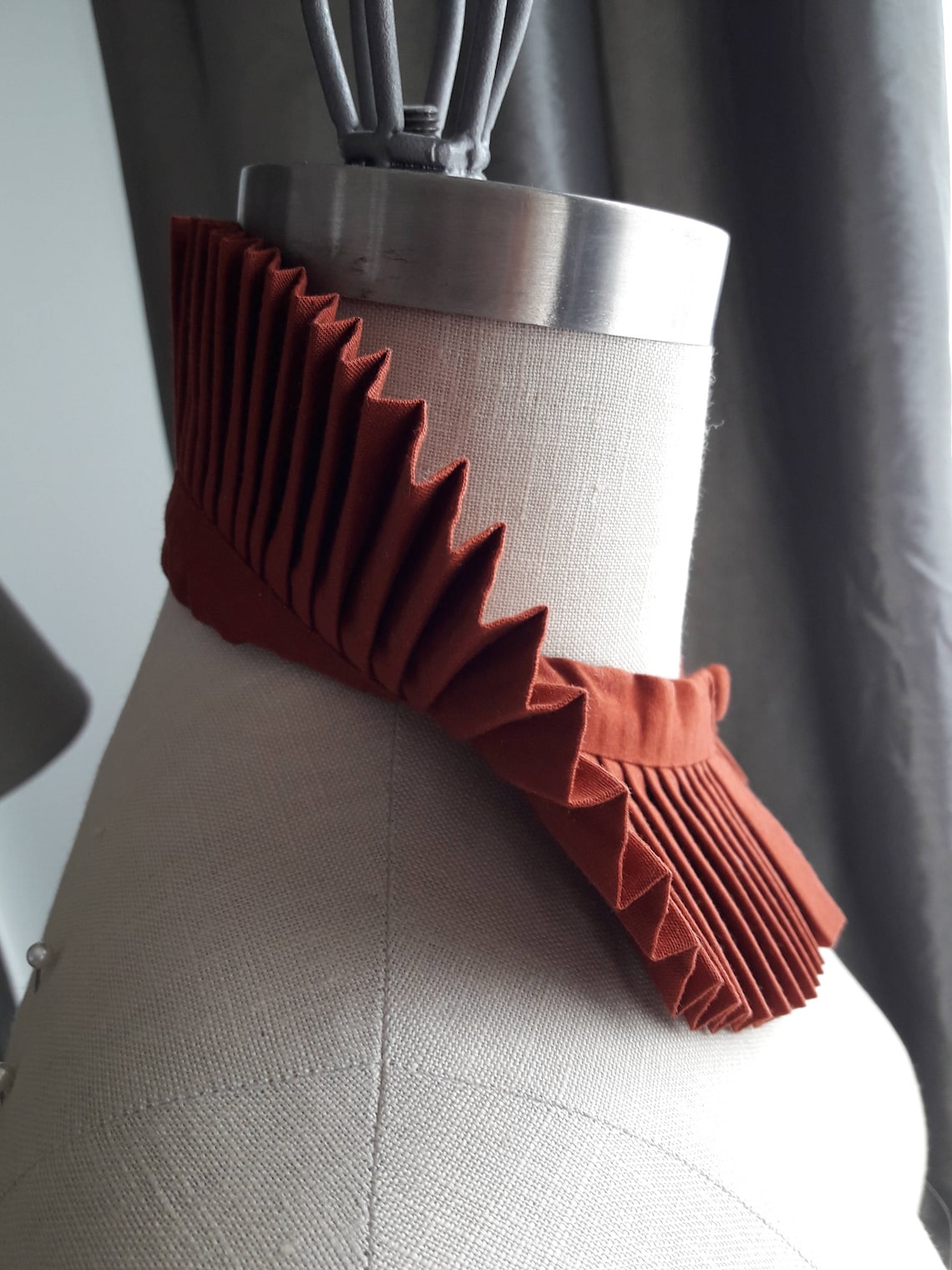 Rust Detachable Collar Pleated Collar/more Colors/high - Etsy