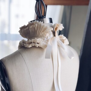 IVORY RUFFLE Choker/black Choker/neck Ruff/detachable Collar/collar ...