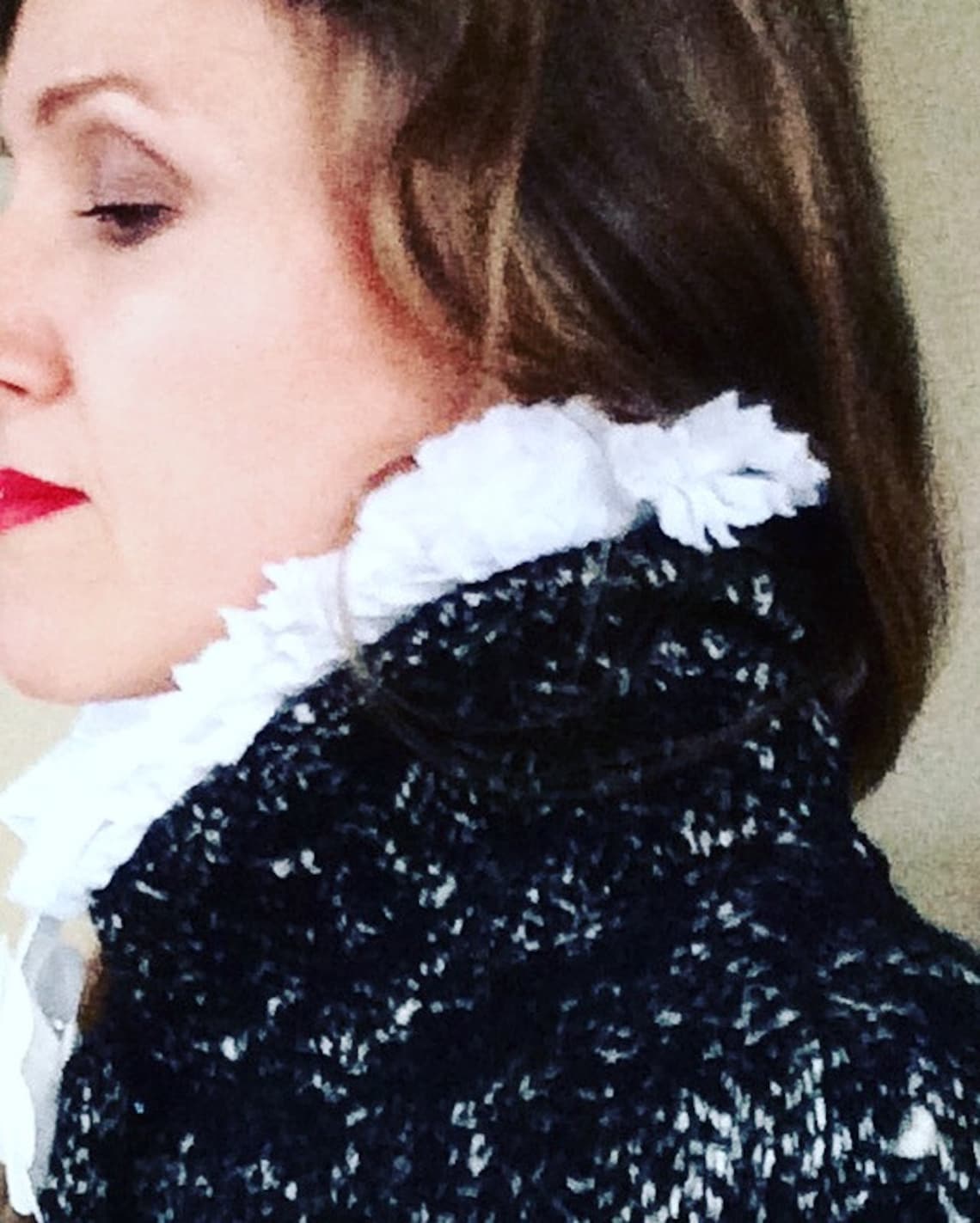 WHITE RUFFLE Collar/hand Pleated Collar/ruffle | Etsy