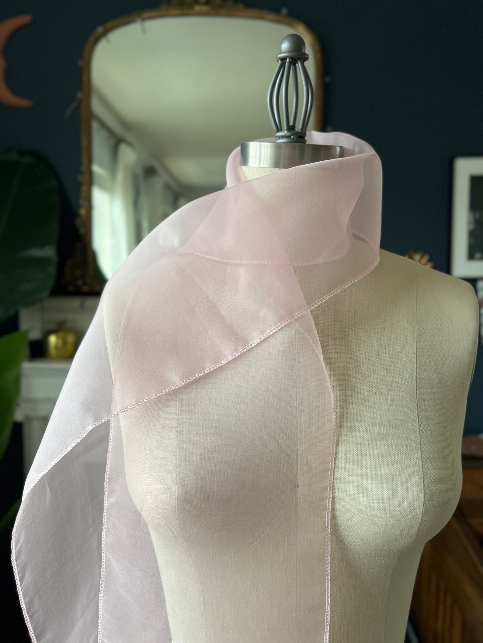 PINK SILK ORGANZA Scarf/long Pink Scarf/head Scarf/hair Scarf/designer ...