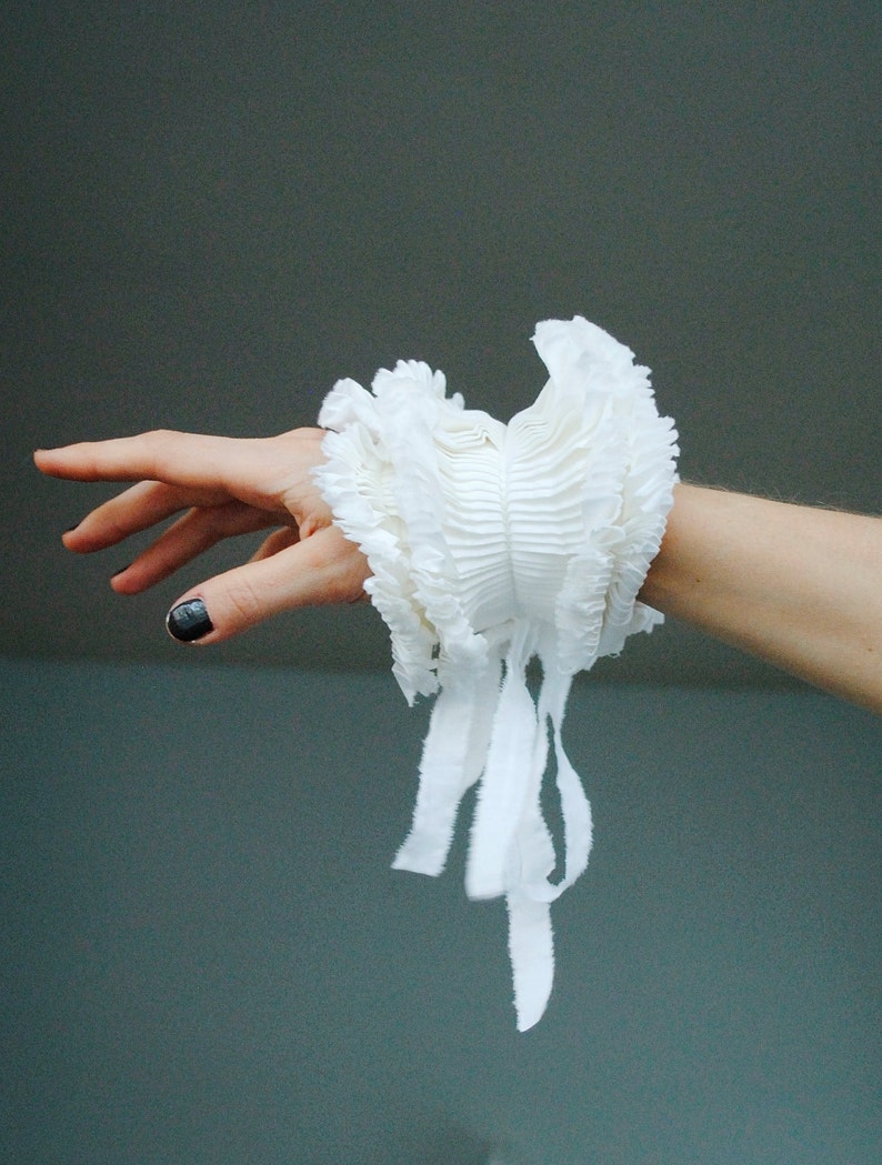 Ivory Ruffled cuffs /More colors and styles/Hand made hand | Etsy