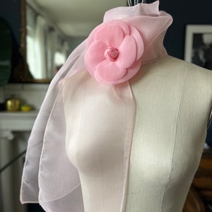 PINK SILK ORGANZA Scarf/long Pink Scarf/head Scarf/hair Scarf/designer ...