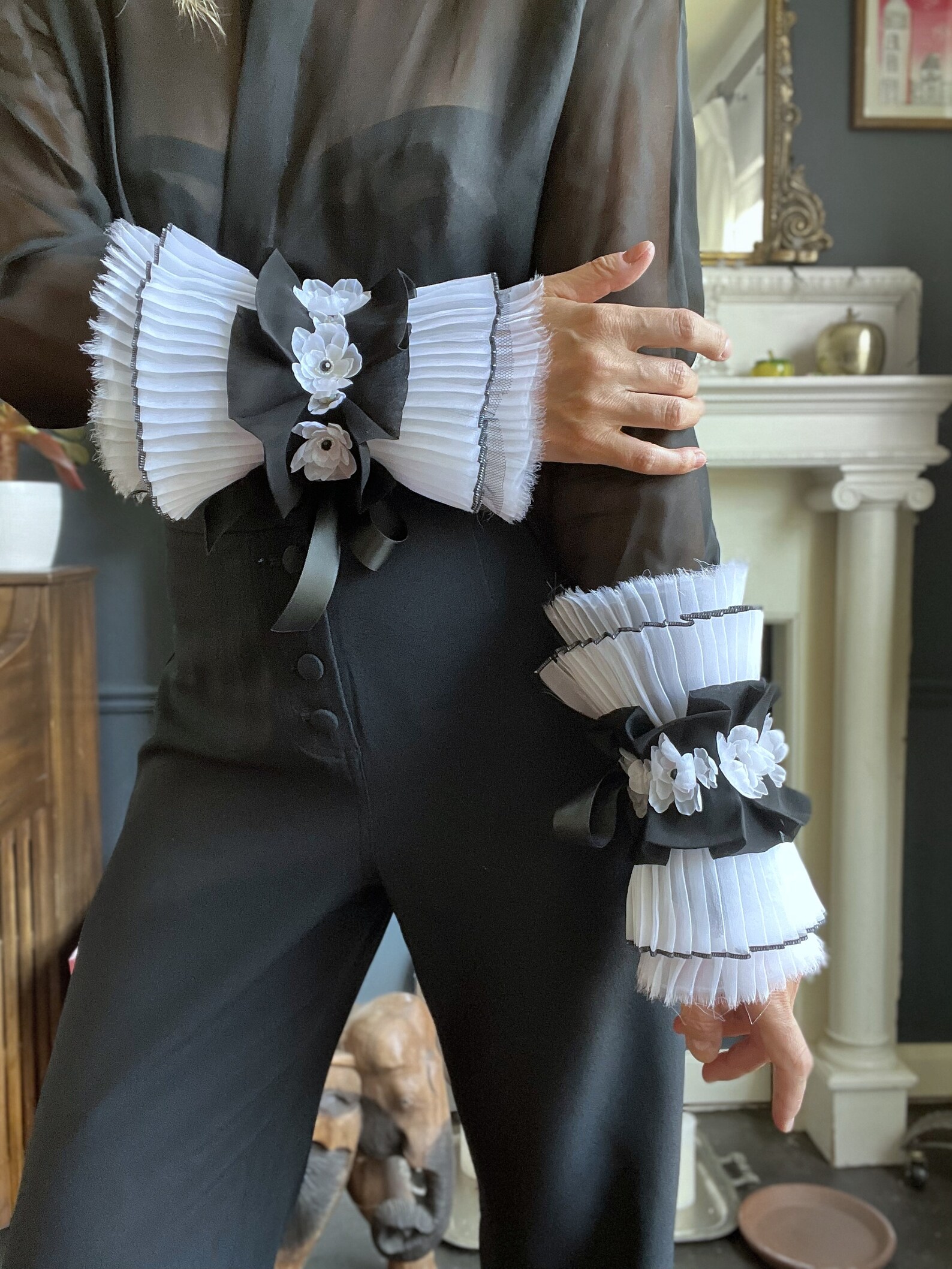 Luxury Silk Cuffs/ Organza Cuffs/ Ruffled Cuffs/ Detachable - Etsy