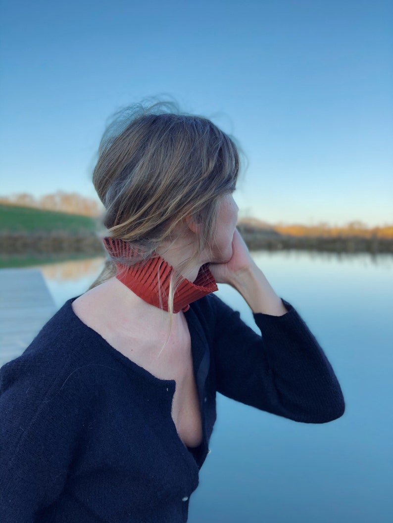 Rust Detachable Collar Pleated Collar/more Colors/high - Etsy