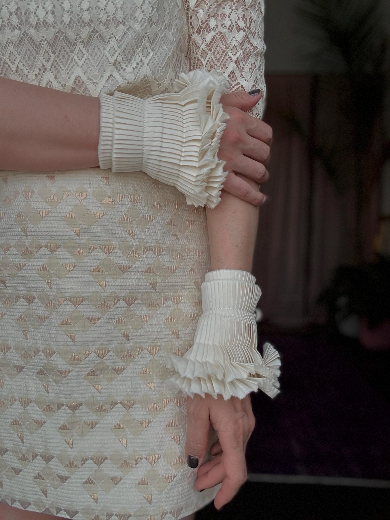 Ivory Ruffled Cuffs/detachable Pleated Cuffs/detachable Cuffs/wrist ...