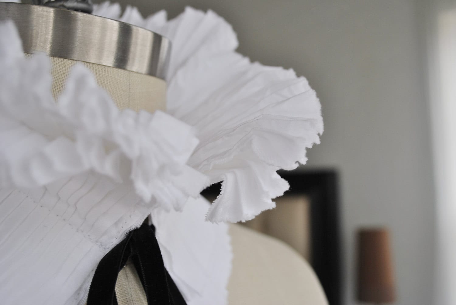 WHITE RUFFLE Collar/hand Pleated Collar/ruffle | Etsy