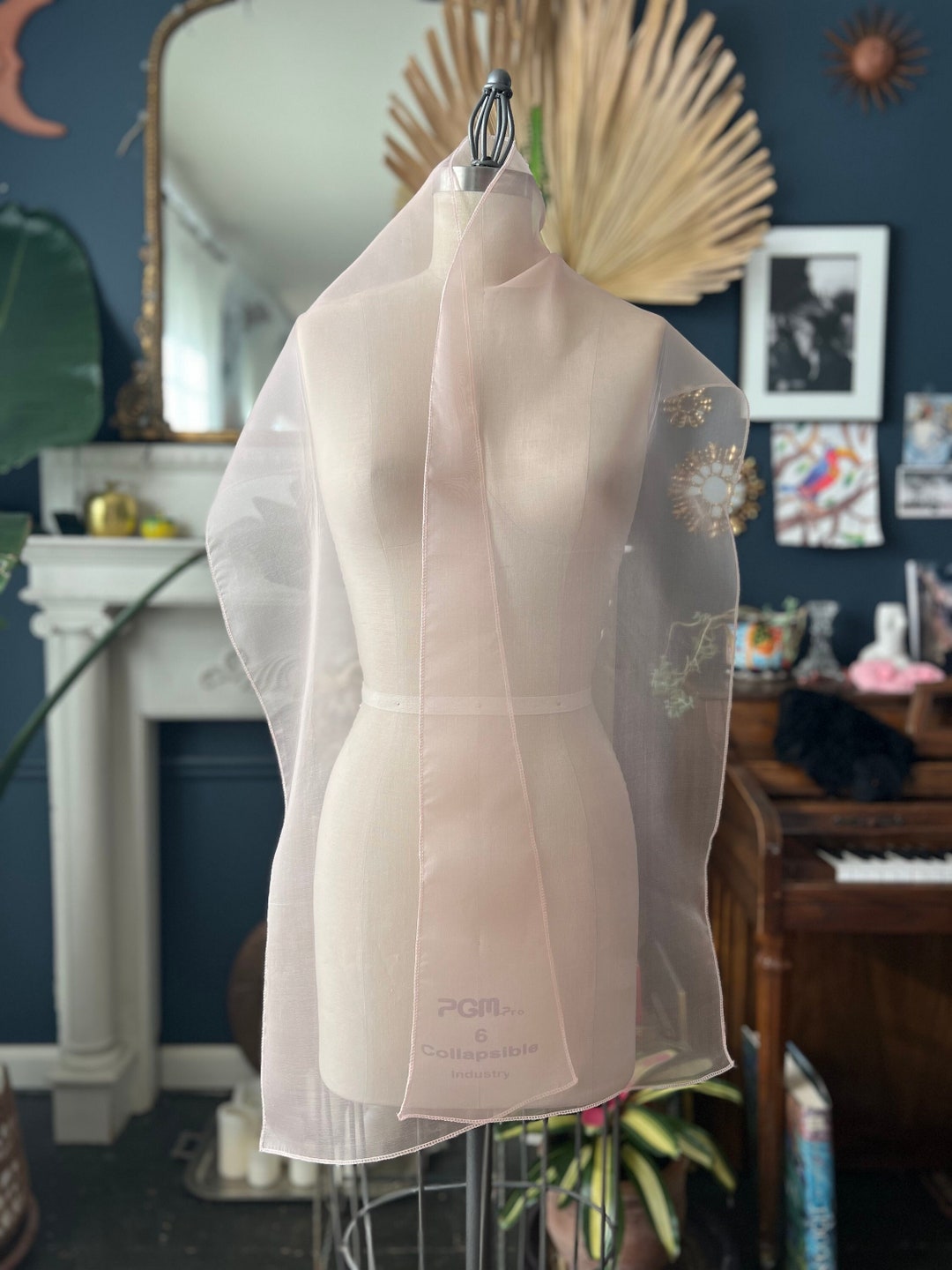 Veiled Rose Pink SILK ORGANZA Scarf/long Pink Scarf/head Scarf/hair ...