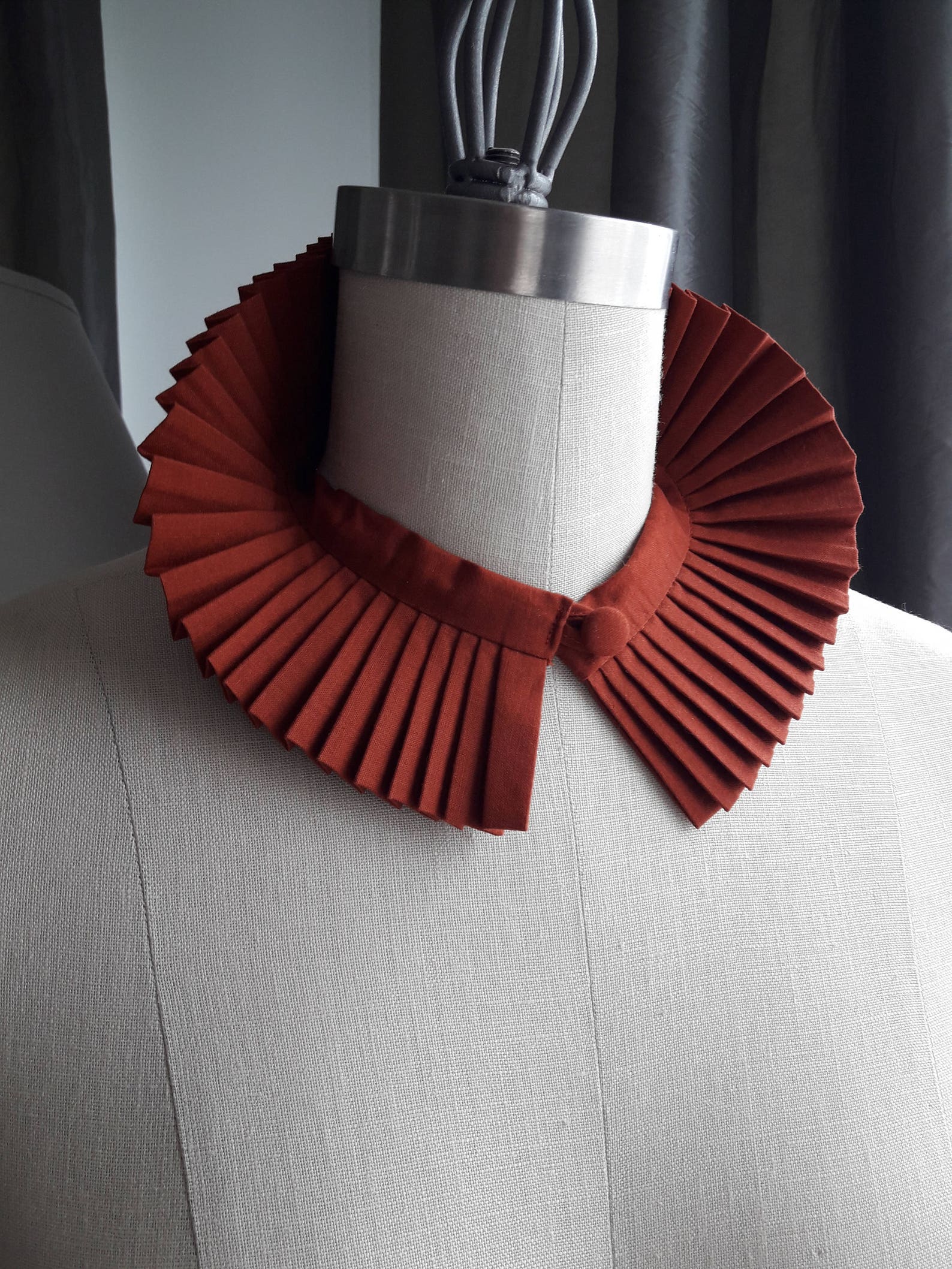Rust Detachable Collar Pleated Collar/more Colors/high - Etsy