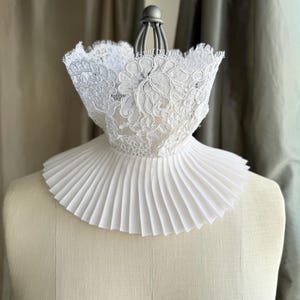White Lace and Organza Neck Corset/ Choker Necklace/lace Collar ...