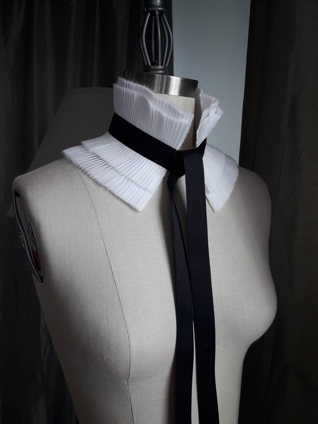 High Collar / Ruffled Collar/ Designer Hand Pleated Collar/high Collar ...