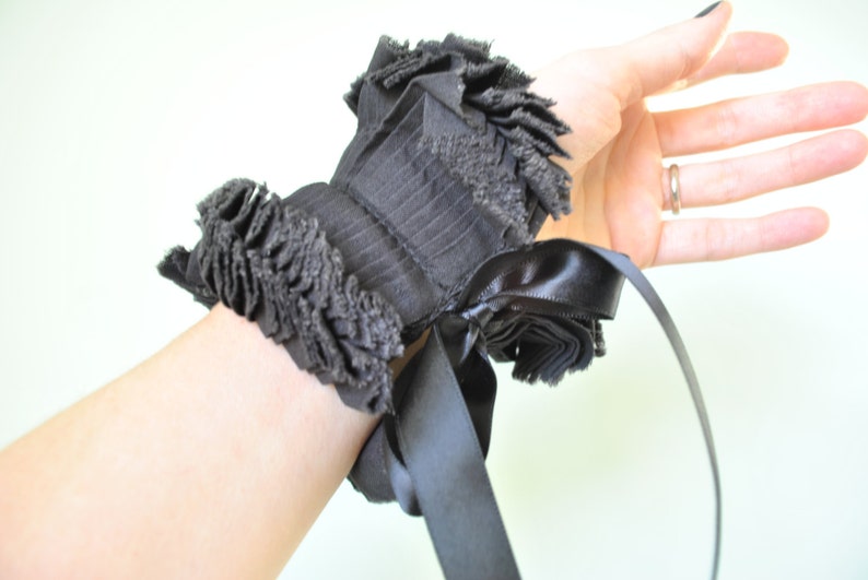 Hand Crafted Detachable Cuffs With Satin Ribbon in Beige/more - Etsy