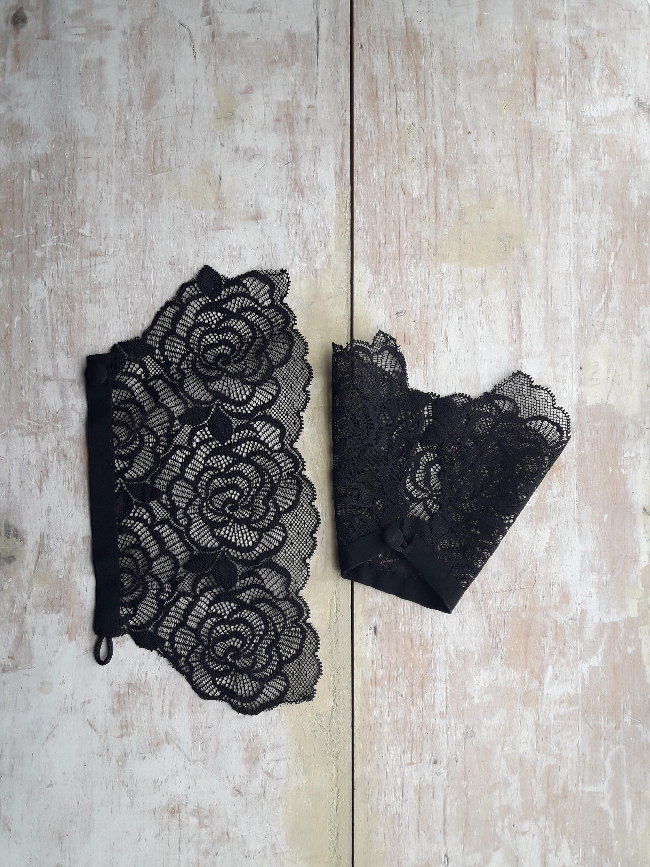 LACE Cuffs/black French Lace Cuffs/detachable Cuffs/sleeve - Etsy Norway