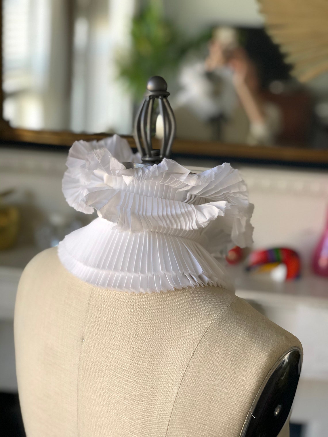 High Collar/ruffle Detachable Collar/pleated Collar/black and - Etsy