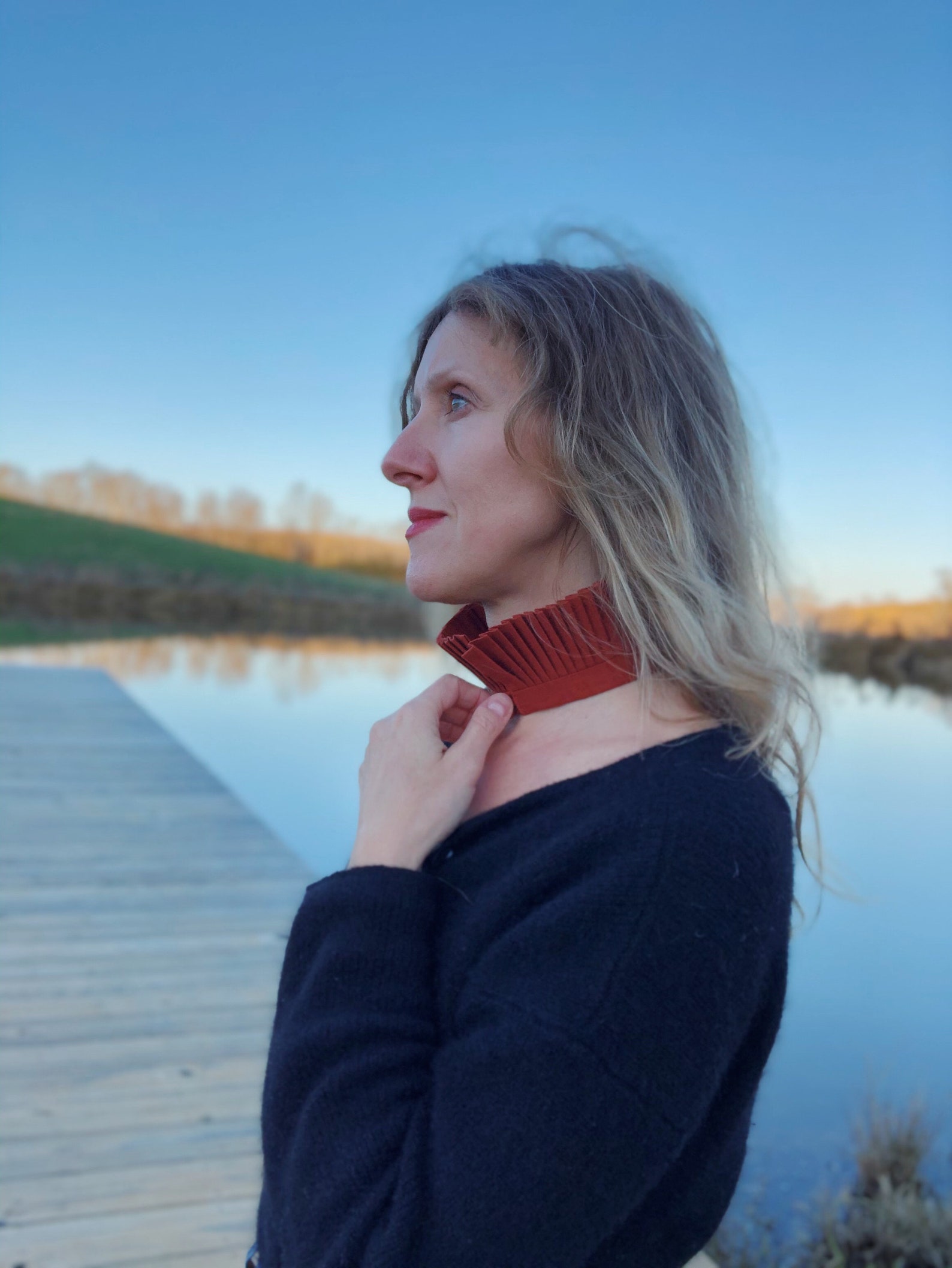 Rust Detachable Collar Pleated Collar/more Colors/high - Etsy