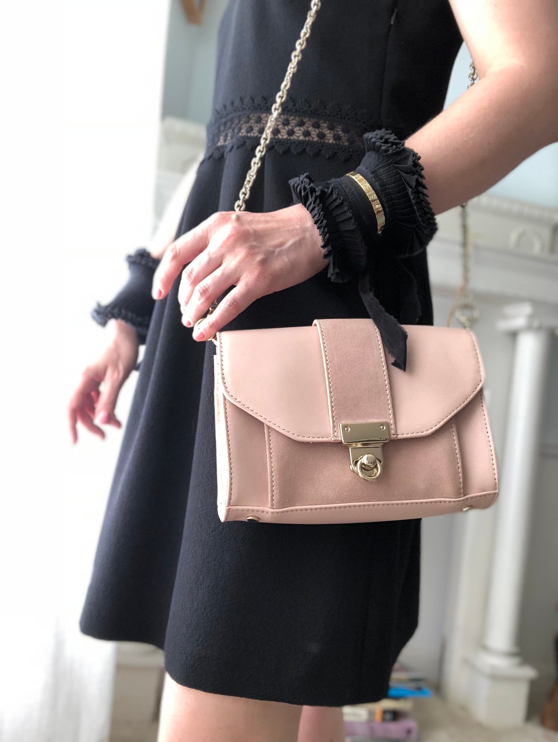 BLACK RUFFLE CUFFS /Detachable cuffs/Black cuffs/Pleated | Etsy