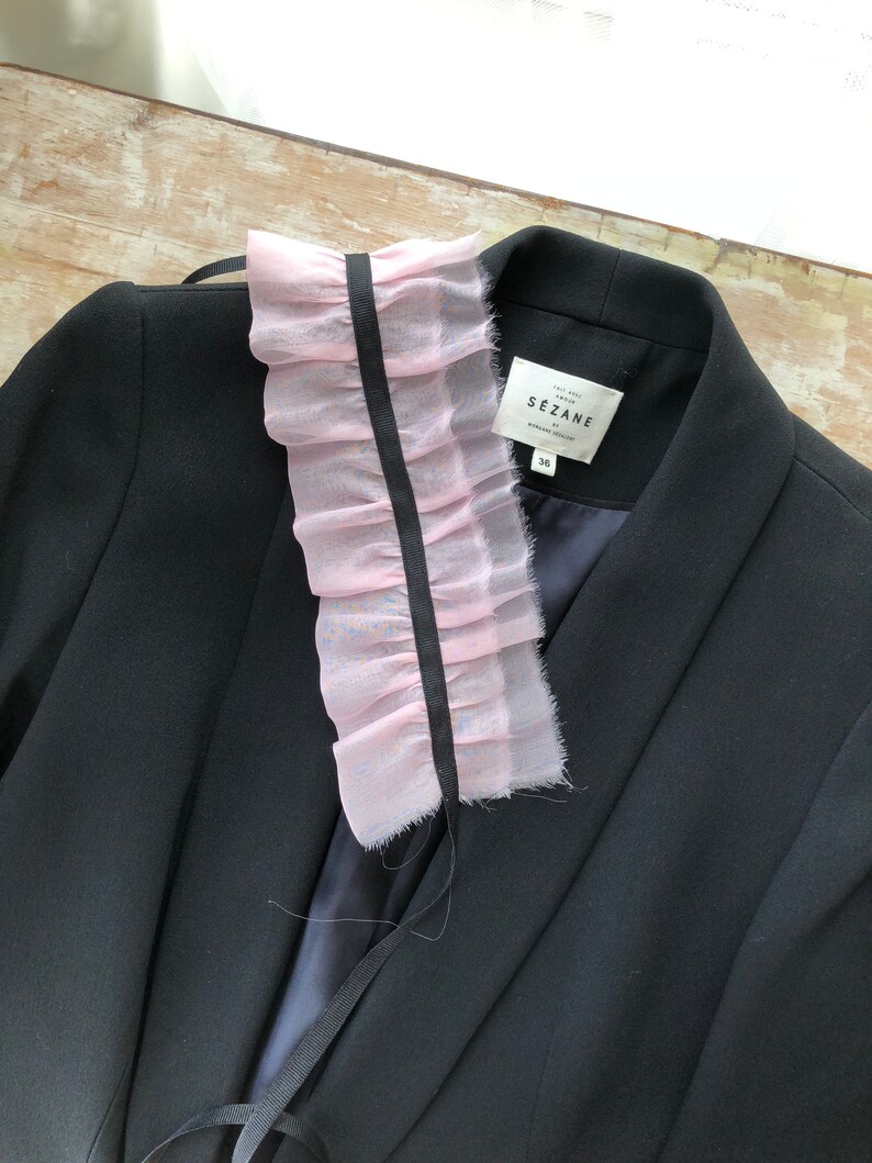 BLACK Silk COLLAR RUFF Ruffled Choker Collar/detachable - Etsy