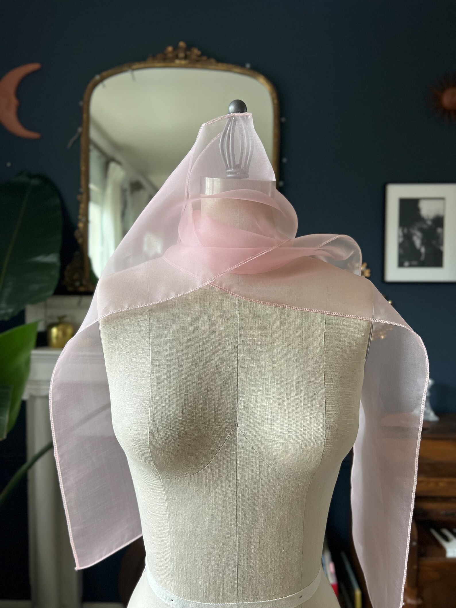PINK SILK ORGANZA Scarf/long Pink Scarf/head Scarf/hair Scarf/designer ...