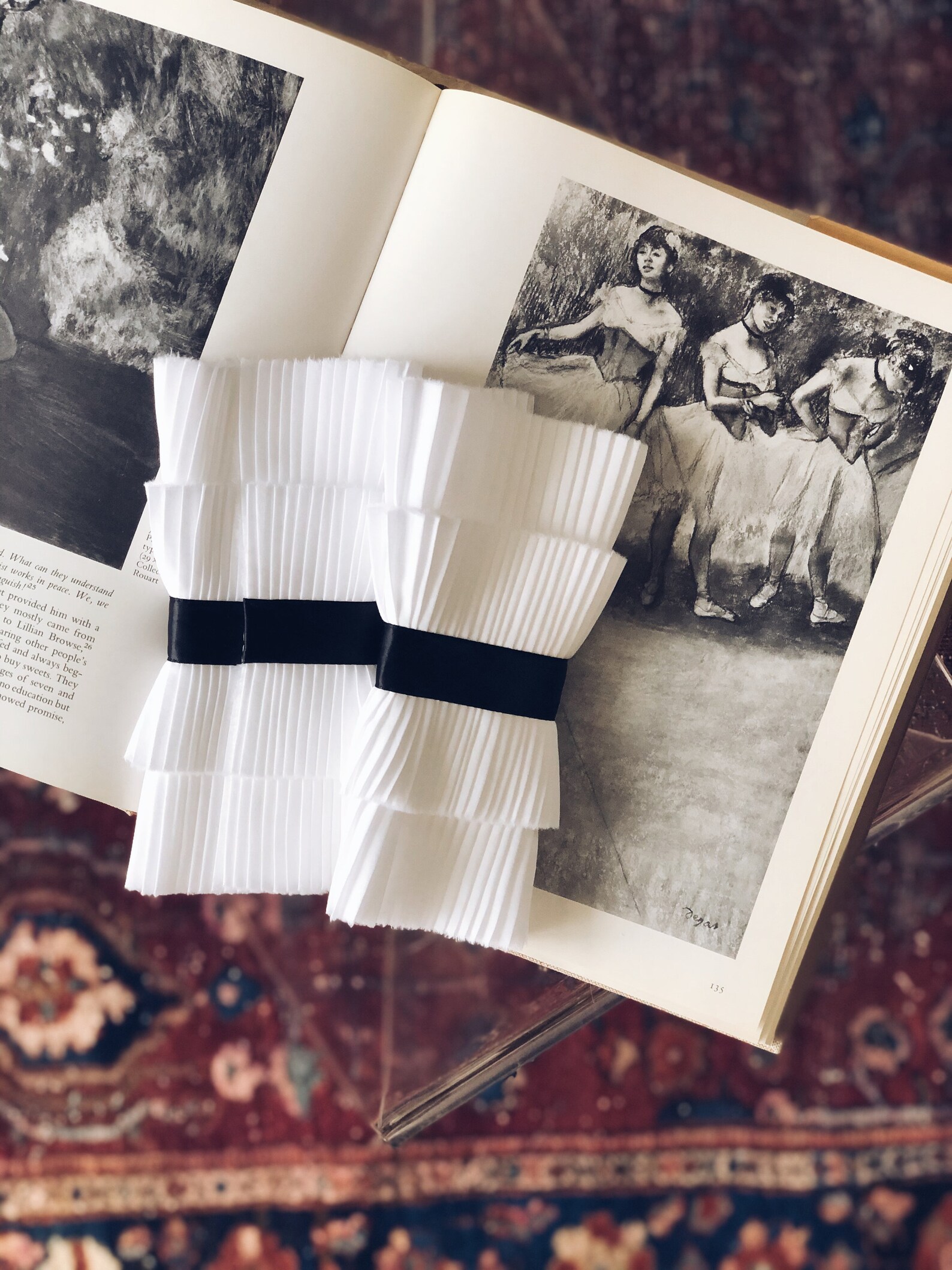 High Cuffs/couture Hand Pleated Cuffs/black and White - Etsy