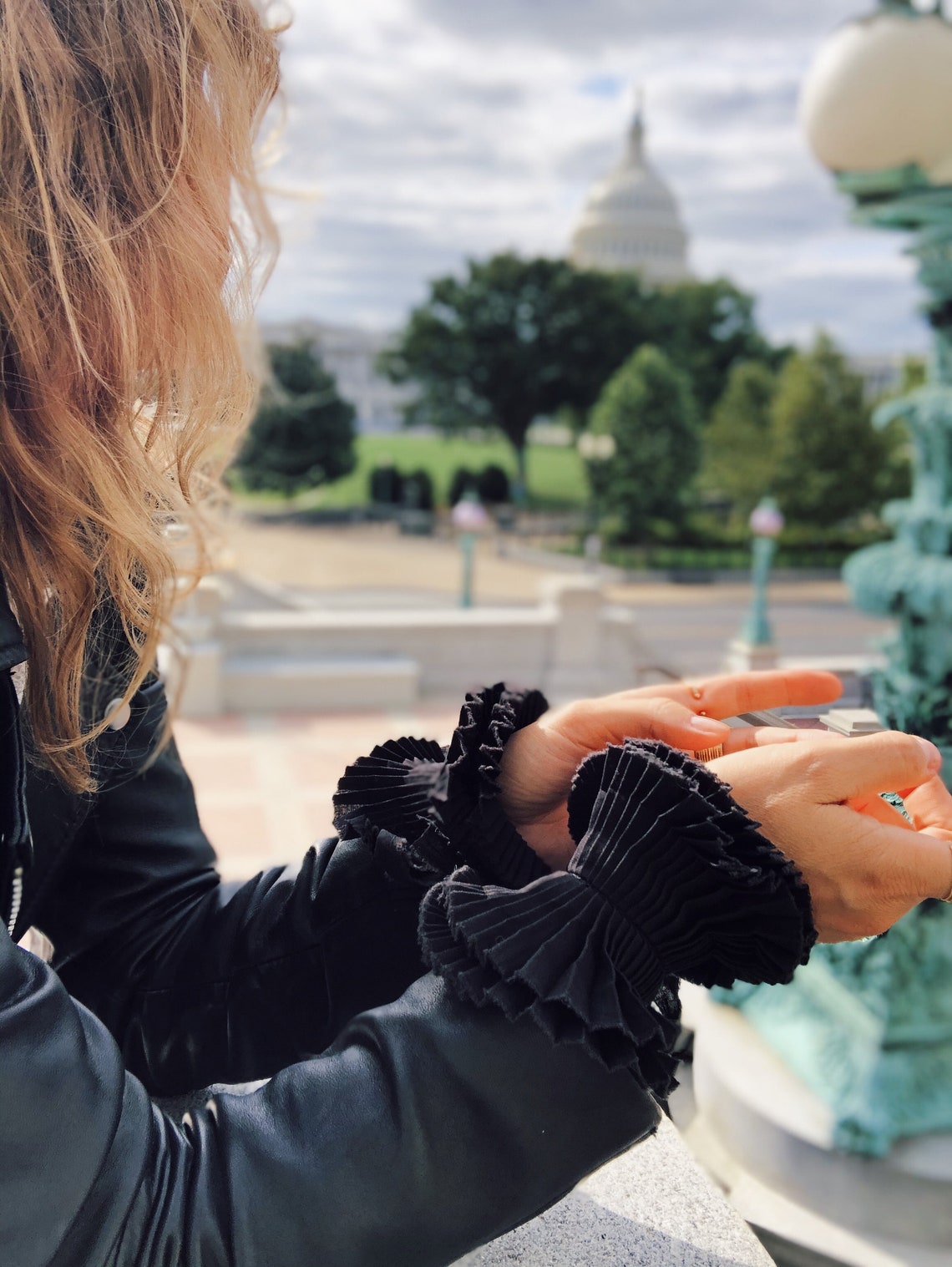 BLACK RUFFLE CUFFS /Detachable cuffs/Black cuffs/Pleated | Etsy