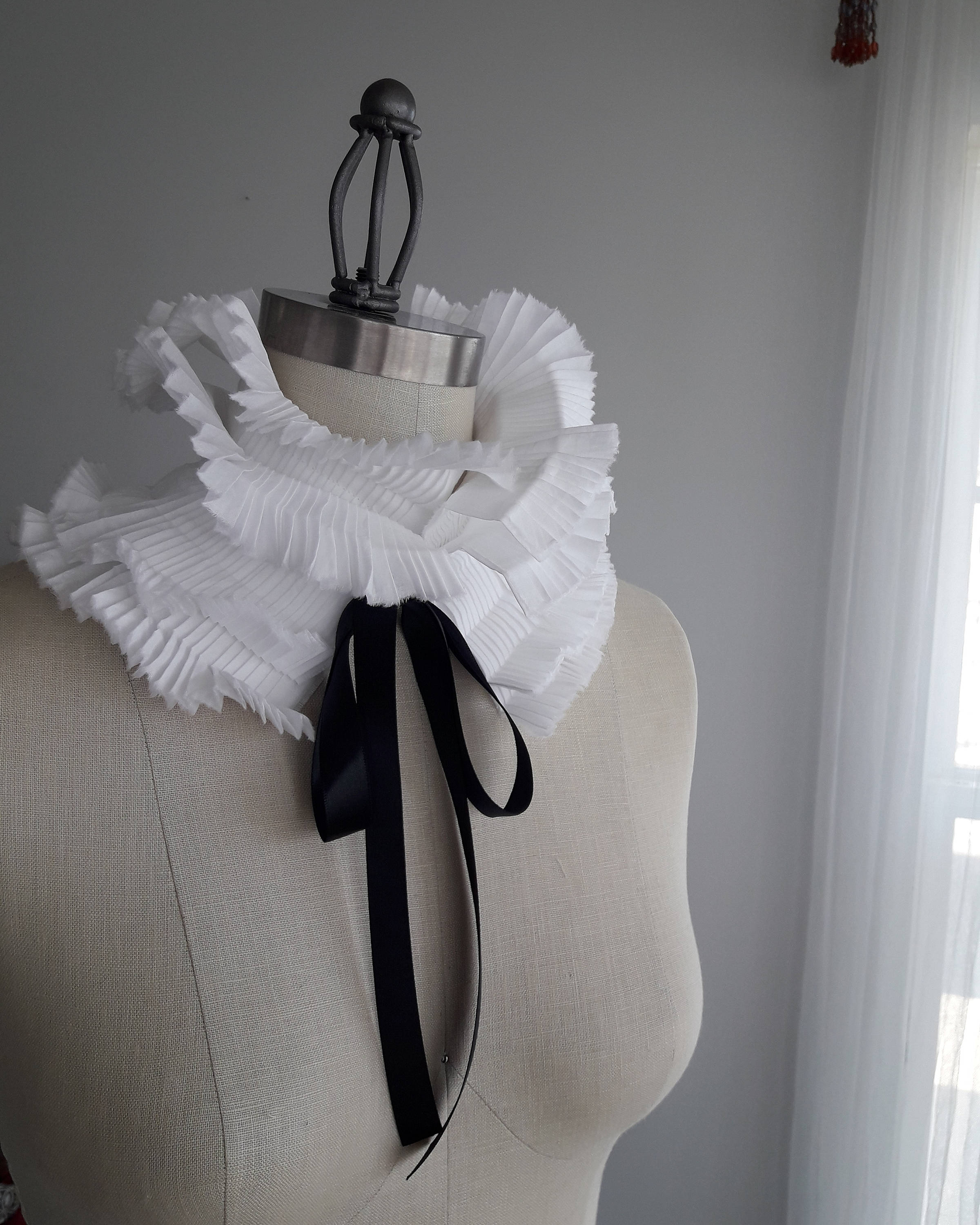 RUFFLED Collar/victorian Collar/high Collar.victorian Ruffled Collar ...