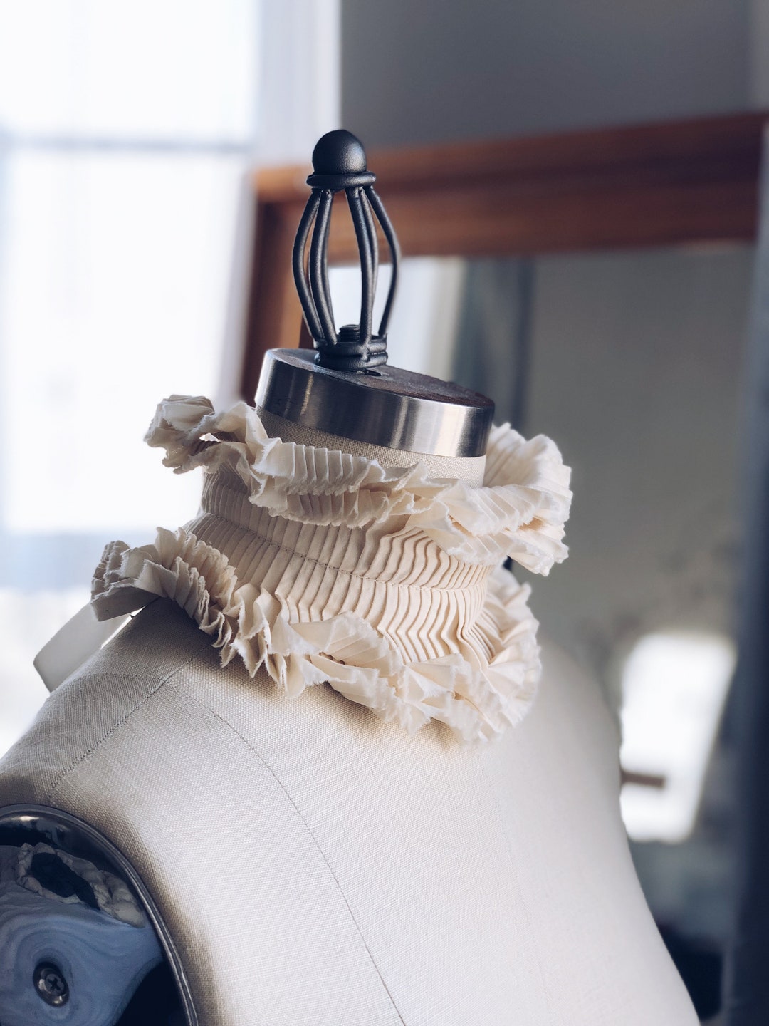 IVORY RUFFLE Choker/black Choker/neck Ruff/detachable Collar/collar ...