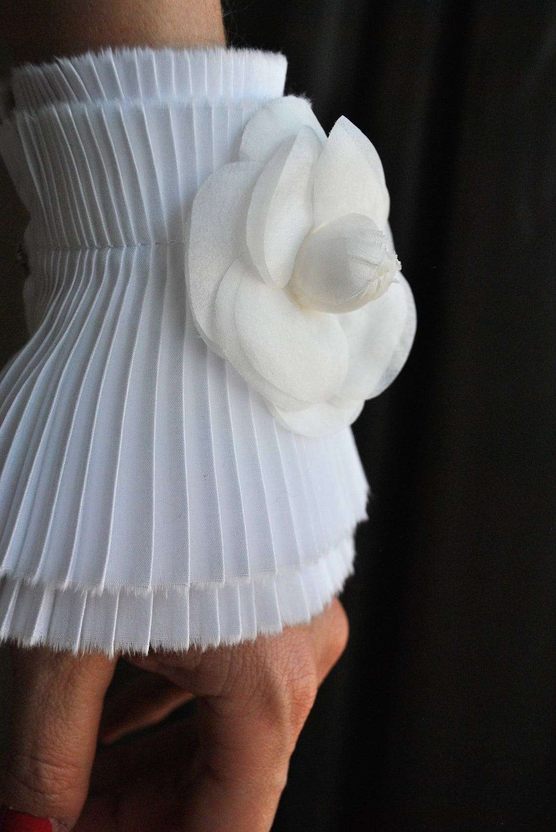 White Detachable Pleated Cuffs/white Cuffs/detachable Cuffs/cuffs ...