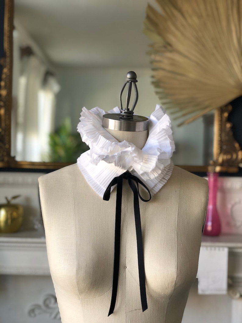 High Collar/ruffle Detachable Collar/pleated Collar/black and - Etsy