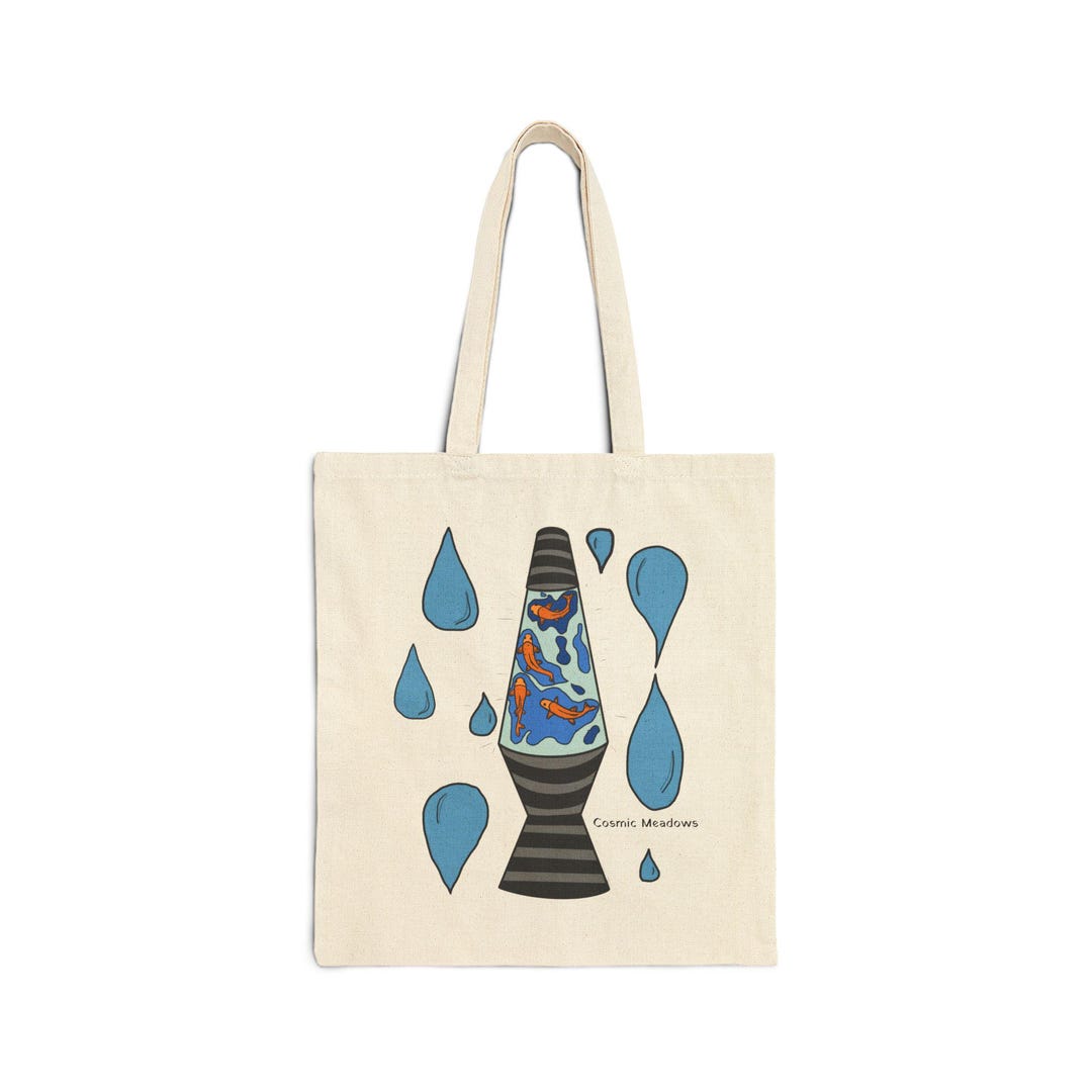 Surreal Lava Lamp Tote Bag, Local Artist Print Shopping Bag, Cotton ...