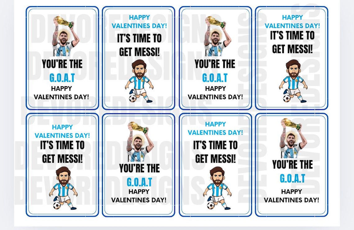 Classroom Valentine’s Day Card! Lionel Messi Soccer - Etsy