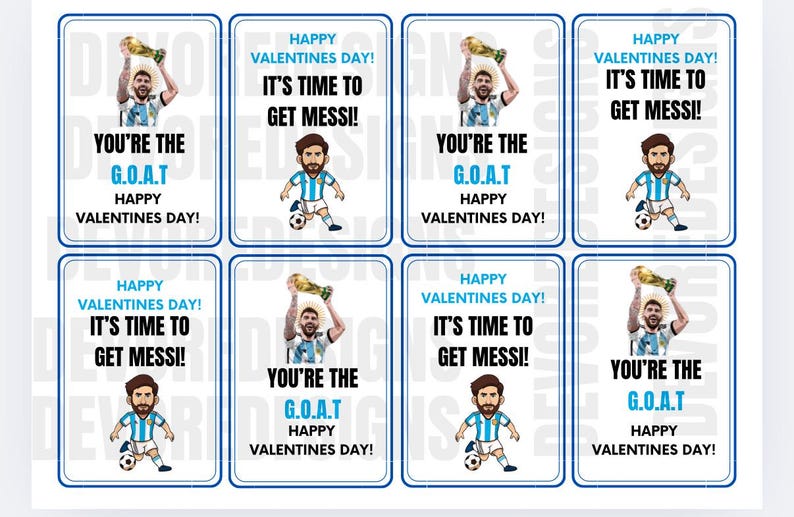 Classroom Valentine’s Day Card! Lionel Messi Soccer - Etsy