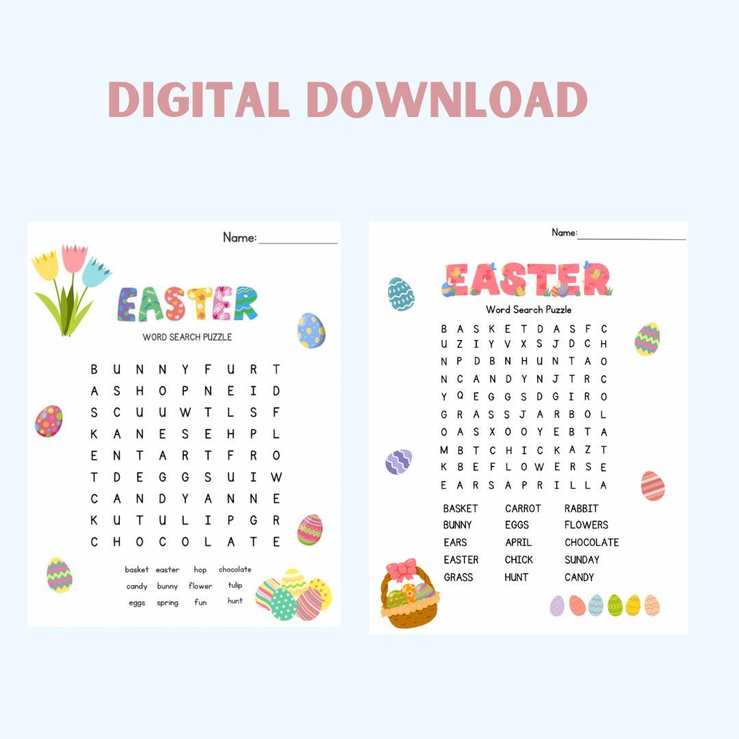 Wordsearch Puzzle Easter, Easter Fun - Etsy