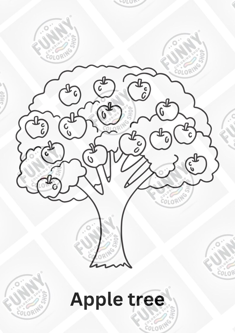 My Fruit Tree Coloring Book - Etsy
