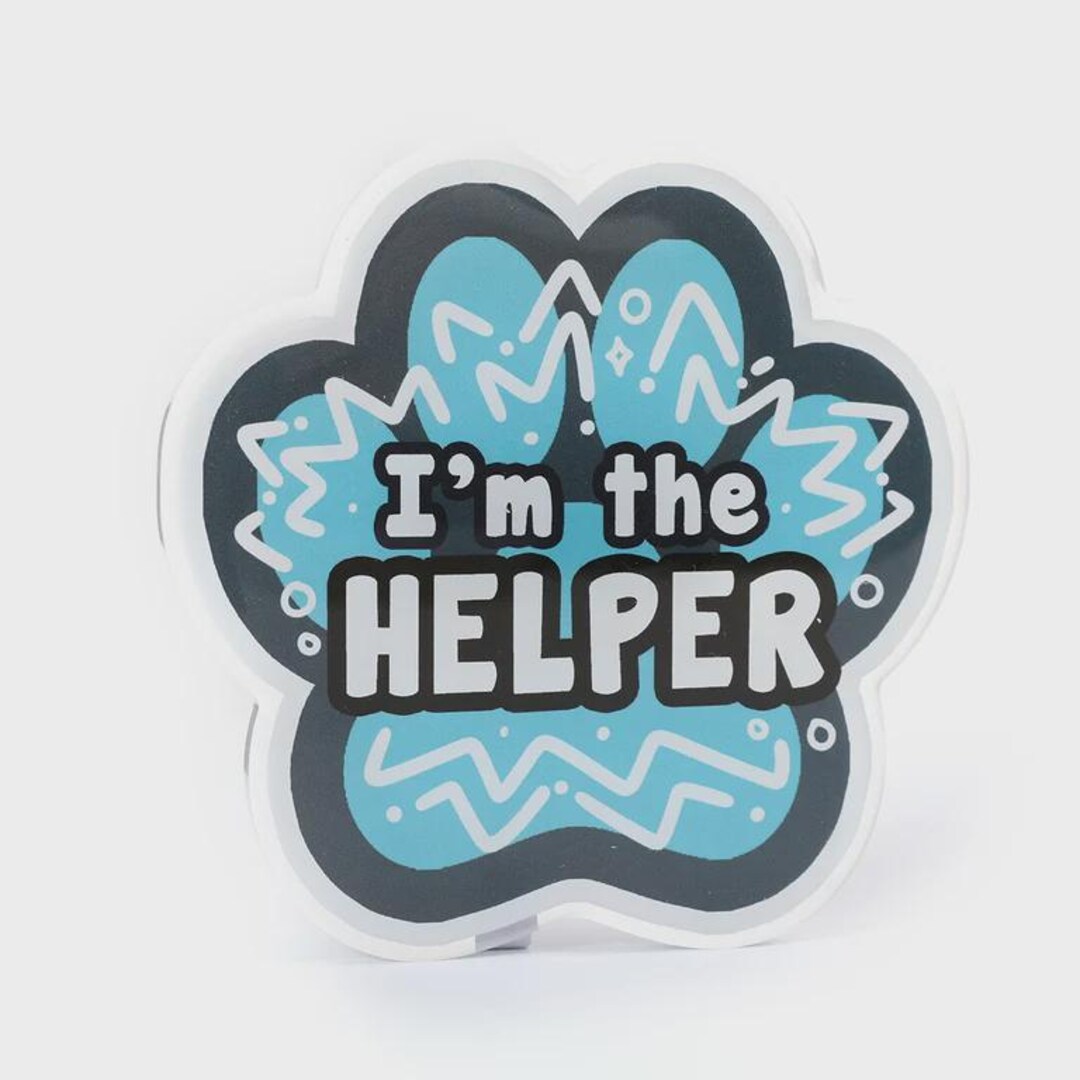 Helper Furry Themed Epoxy CLIP Badge 3.5" - Etsy