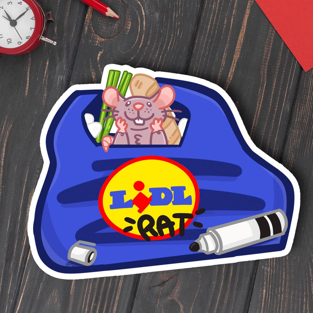 LIDL Rat Matte Vinyl Sticker - Supermarket Themed Sticker - Etsy