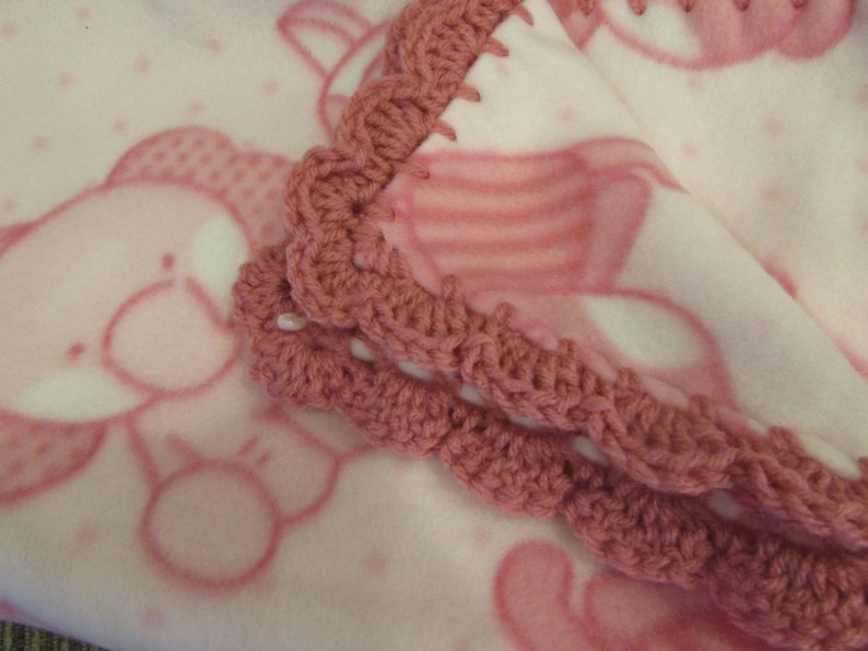 Baby Blanket With Crochet Pink Shell Ruffle Girl Pink - Etsy